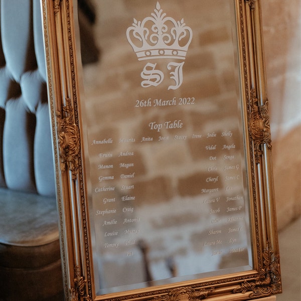 Art Deco Wedding Table Plan Vinyl Decal, Mirror Seating Chart - Etsy