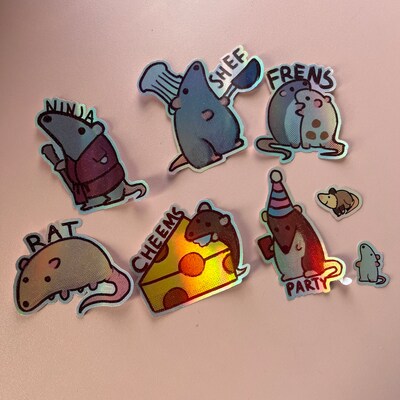 RAT Stickers Waterproof Holographic Stickers, Rat Sticker, Derpy ...
