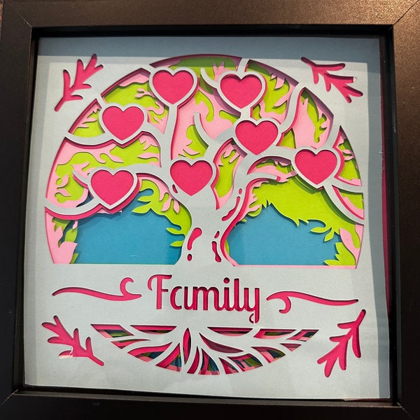 Customizable 3D FAMILY Shadow Box Svg, Custom Name, Perfect Gift for ...