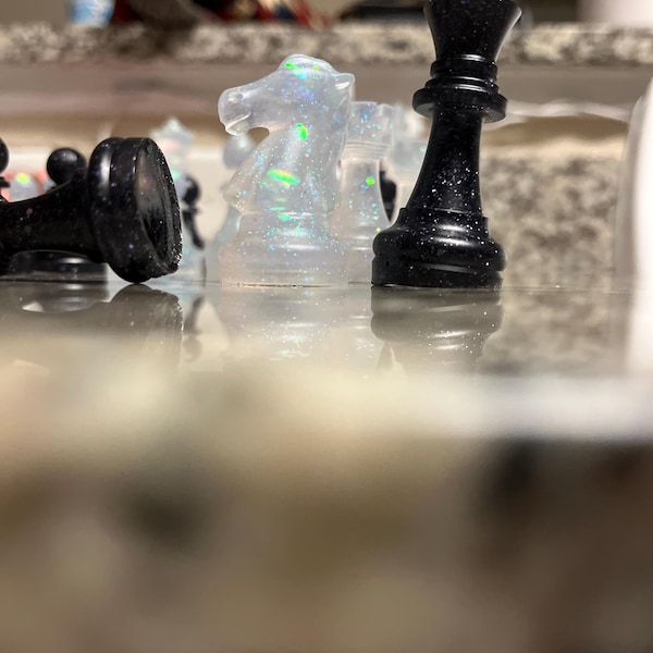 Replacement Glitter Resin Chess Pieces ONLY | Enchanted Opal & Chunky ...