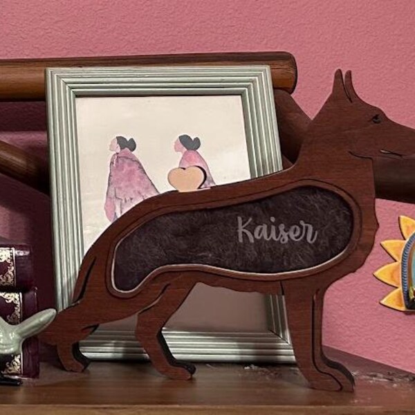 Personalized Dog Memorial Shadowbox Loss of Dog Pet Fur Jar Keepsake ...