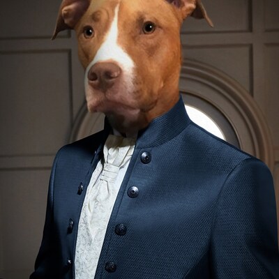 Custom Pet Portrait in Suit . Custom Dog Portrait in Suit . Custom Suit ...