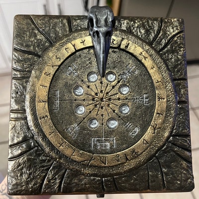 Nordic Viking Box With Vegvisir Runic Compass Futhark and Raven Skull ...