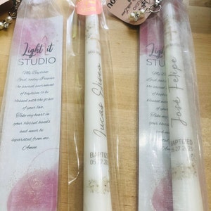 First Holy Communion Taper Candles Personalized Ceremony - Etsy
