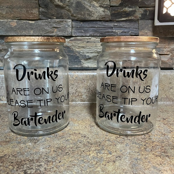 Wedding Bar Decal, Bartender Tip Jar, Open Bar Tip Decal, Wedding Sign ...
