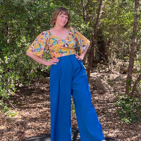 Wide Leg Pleated Trouser Sewing Pattern: Protea Pants (PDF Pattern) - Etsy