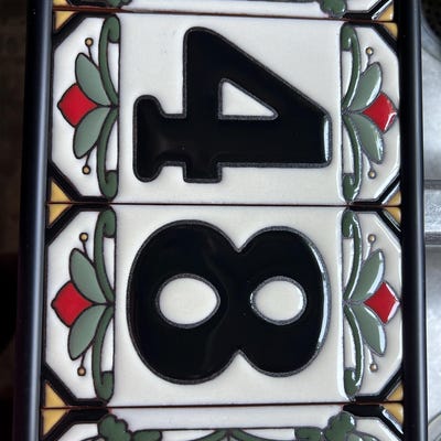 House Numbers Address Tiles Framed Set Custom Address Tiles Sign Hand ...
