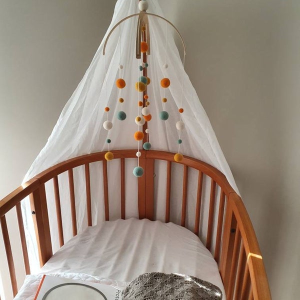 Felt Baby Mobile, Standard Double Arch With Felt Moon & Stars Baby Boy ...