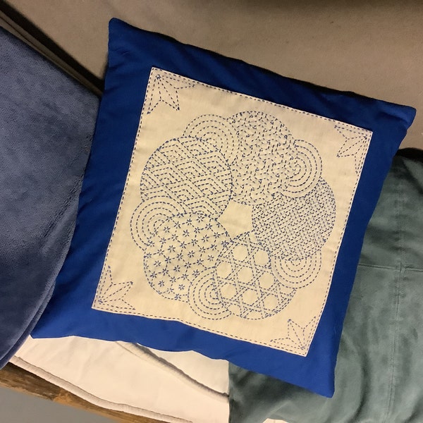 Sashiko Sampler | Pre-printed Sashiko Design on Cotton Linen Fabric ...