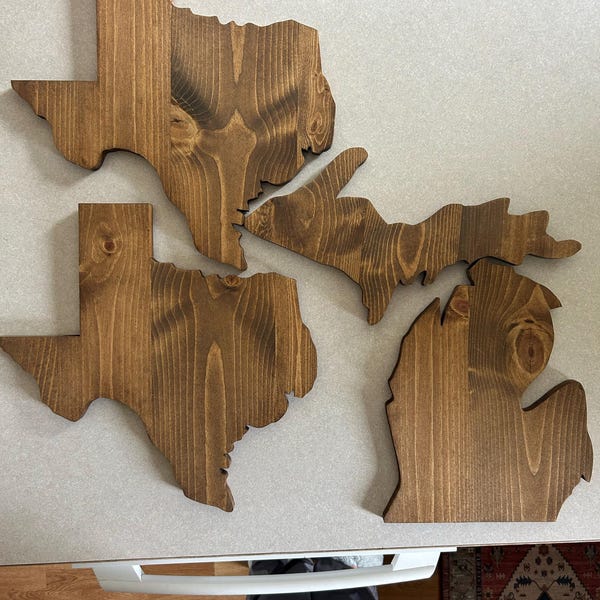 Wooden State Cutout Shape for Signs, Wood State Cutout, Wood State Home ...