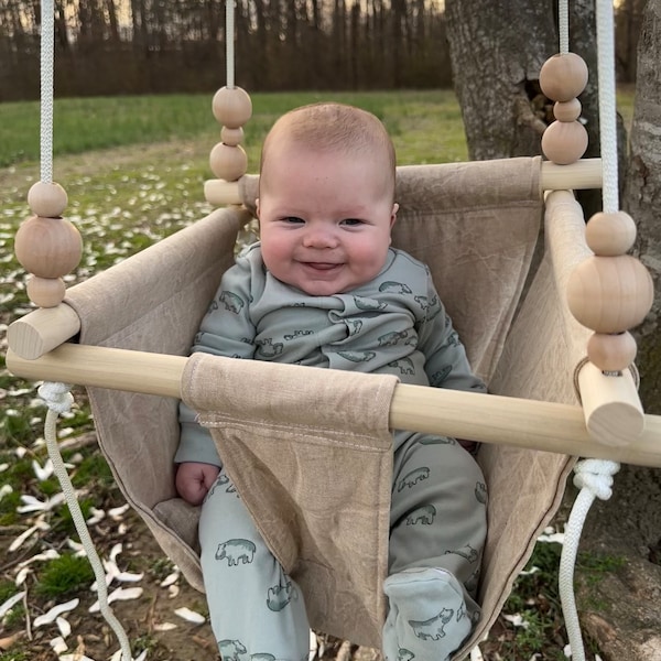 Made in USA, OUTDOOR Gray Baby Swing, High Back Baby Swing, Baby Gift ...
