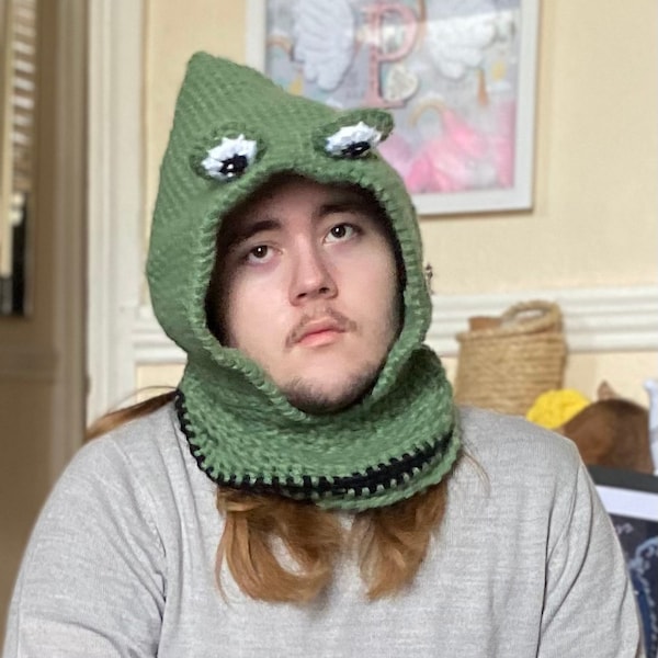 CROCHET PATTERN - Frog Fun - Crochet Hood Pattern, Frog Hooded Cowl ...