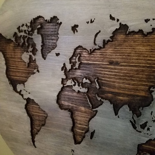 Carved Wooden Map, Panel Art, Extra Large Map, Home Decor, Luxury Home ...