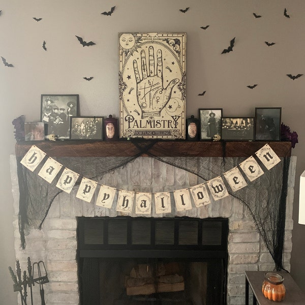 Halloween Banner, Vintage Halloween Garland, Vintage Halloween Decor ...