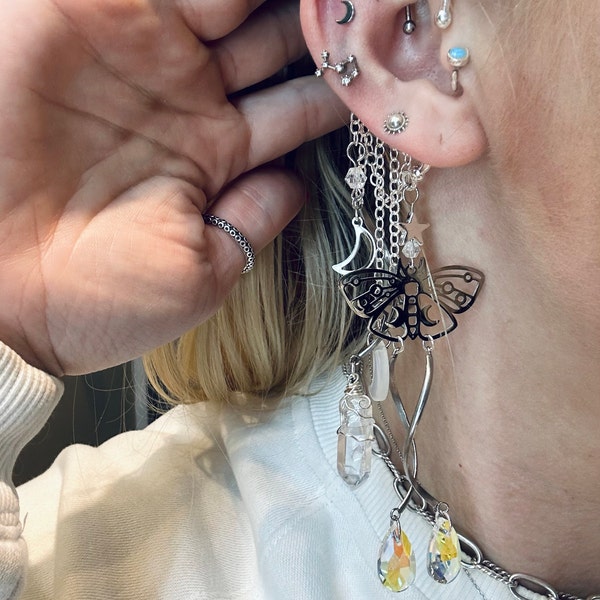 Moon Dancer Ear Cuff With Quartz Crystal, No Piercing Earring, Fantasy ...