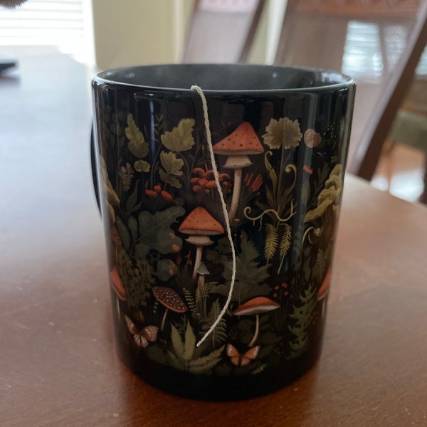 Vintage Cottage Core Mug, Mushroom and Ferns Coffee Cup, Perfect Gift ...