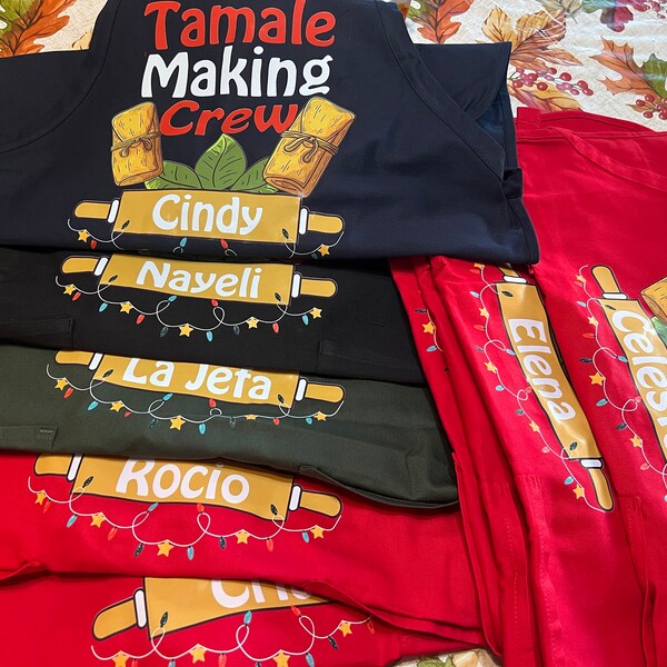 Personalized Tamale Making Crew Apron: Christmas Lights Apron - Etsy