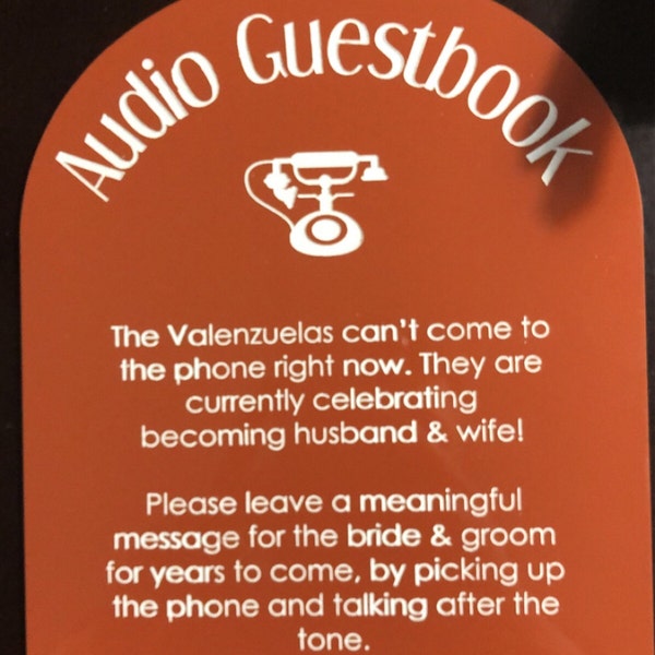 Audio Guest Book Sign | Acrylic Wedding Signage | Custom Wedding Guest ...