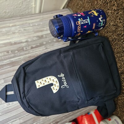 Personalised Toddler Backpack, Embroidered Initial and Name, Small Mini ...