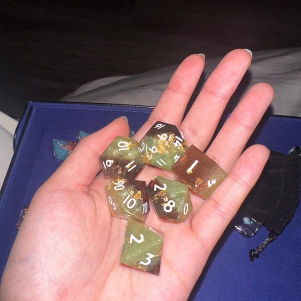 Earthtones - Nature Dice, Druid Dice, Ranger Dice, Handmade Resin Sharp ...