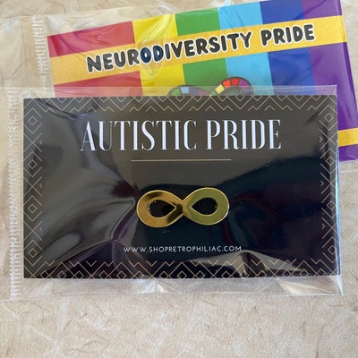 Mini Autistic Pride Infinity Gold Enamel Pin Brooch Autism ...
