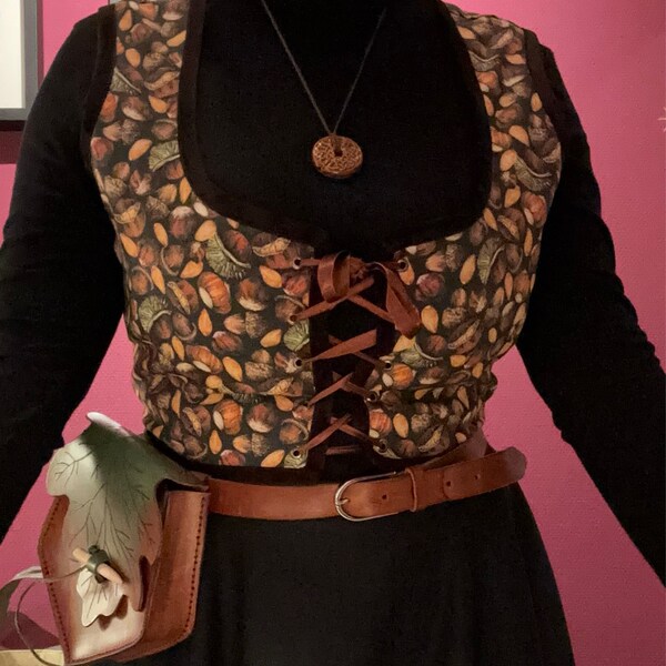 Hobbit Bodice, Chestnuts Autumn Renaissance Corset Flowers Cottagecore ...