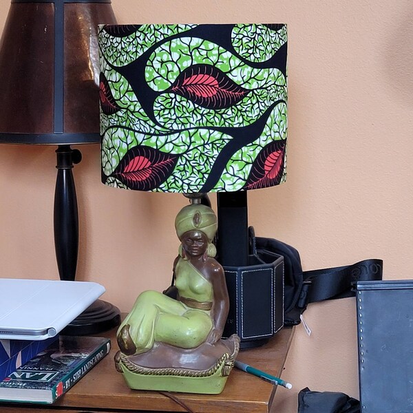 Afro Decor Drum Lampshade/ Wax Print Lamps Sunset Shade, African Print ...