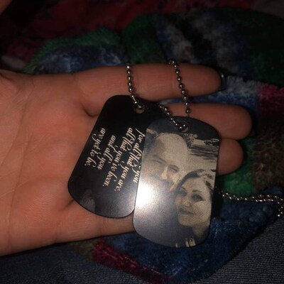 CUSTOM Photo Dog Tag Couples Photo FREE SHIPPING Boyfriend, Girlfriend ...