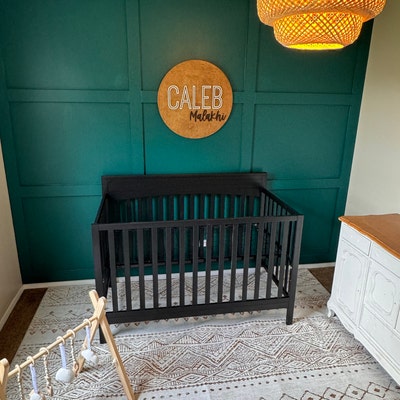 Nursery Name Sign, Above Crib Sign, Round Name Sign, Custom Name Sign ...