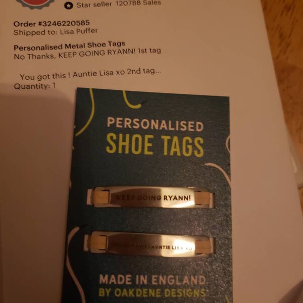 Personalised Metal Shoe Tags - Etsy