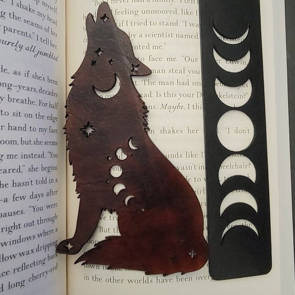 Wolf Leather Bookmark | Howling Wolf Bookmark | Nature Wildlife Book ...