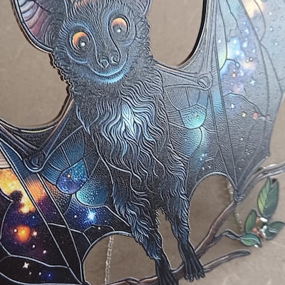 Cat Bat Back Side Acrylic Window Hanging, Gothic Cat Lovers Gift, Funny ...