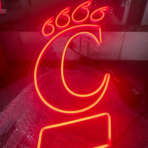 University of Cincinnati Bearcats Logo LED Neon Sign - 15.1" W X 23" H ...