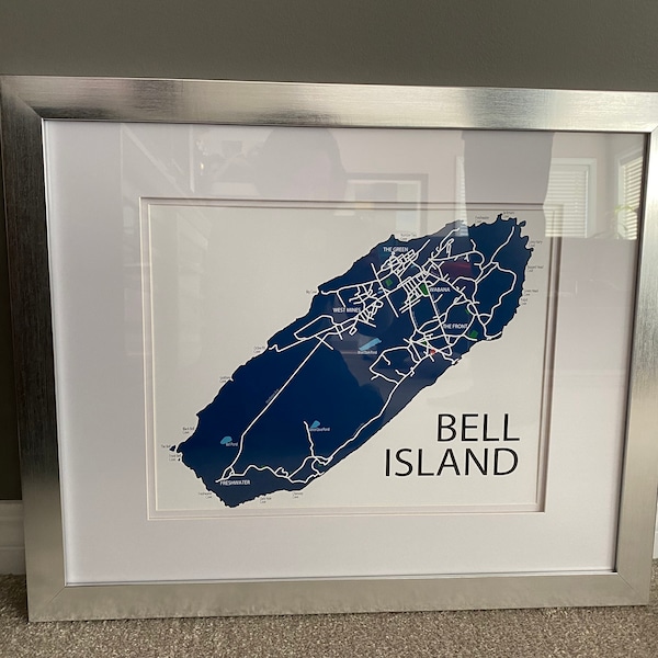 Typographic Map of Bell Island, Newfoundland | Avalon Peninsula ...