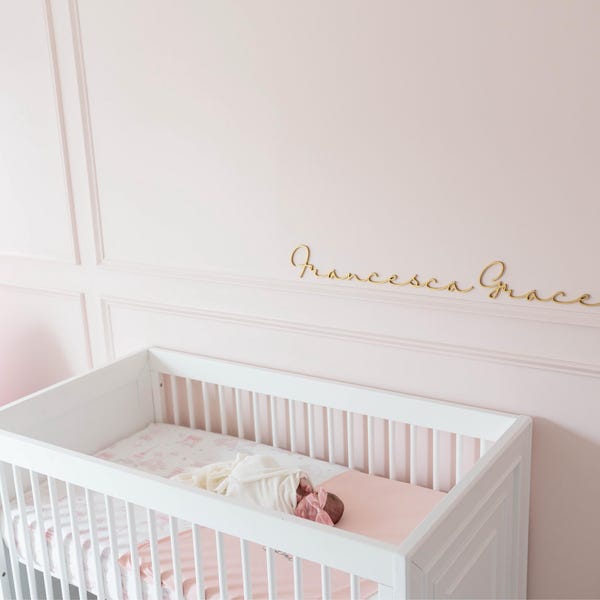 Wood Script Nursery Baby Room Name Laser Cut Sign Cursive First and ...