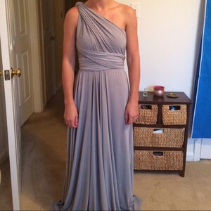 Silver Light Grey LONG Maxi Infinity Dress Gown Convertible Formal ...