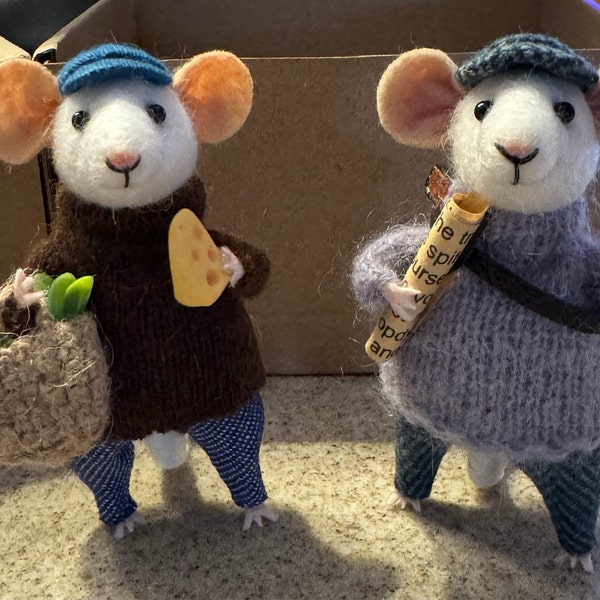 Woolen Mouse , Mouse With a Bouquet , Autumn Decoration , Art Doll ...