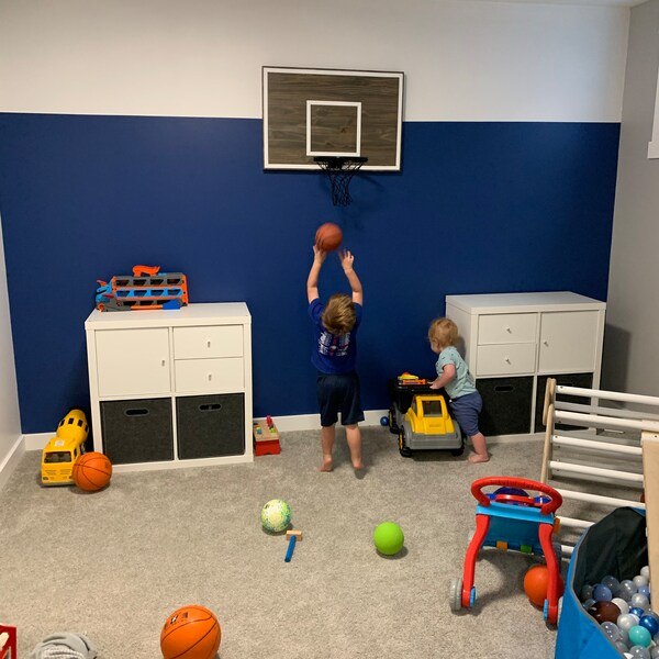 Gray Wood Basketball Hoop. Handmade Weathered Gray Basketball Hoop ...