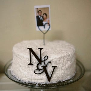 Wedding Initial Fancy Cake Charm Engagement Custom Personalized Acrylic ...