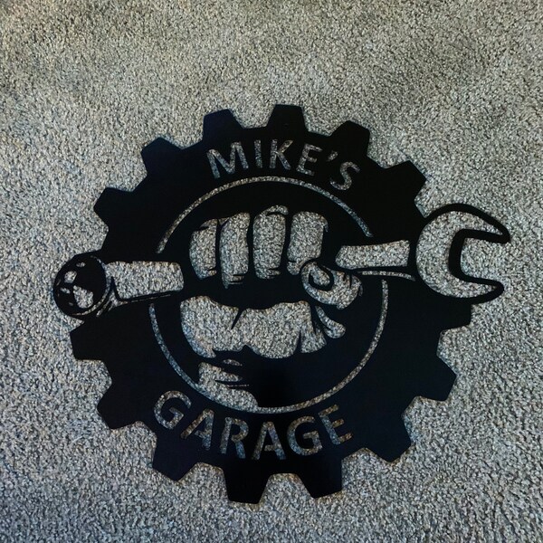Personalized Man Cave Shop Sign | Custom Metal Shop Sign | Dad Gift ...