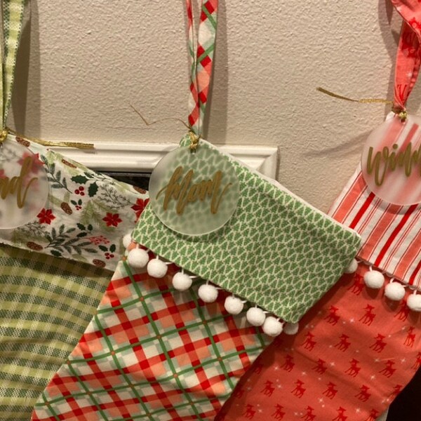Stocking Tags Personalized Acrylic Round Stocking Tags Christmas ...