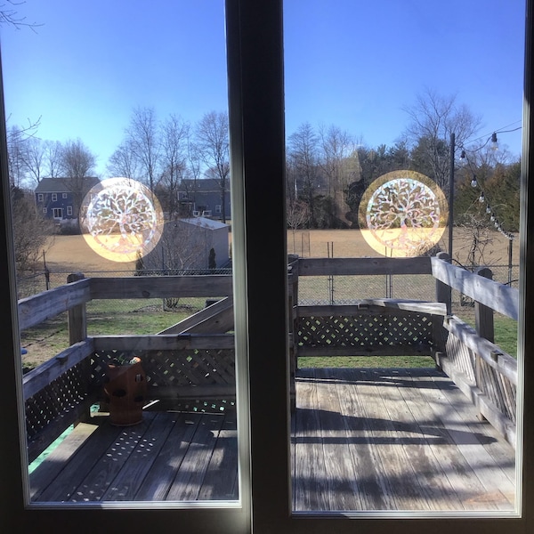 Sun Face With Lashes Window Cling Bling Holographic Rainbow Maker Sun ...