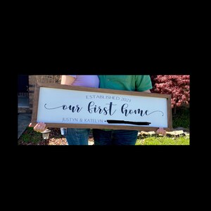Our First Home Sign Personalized-new Home Sign-new Homeowner Gift-real ...