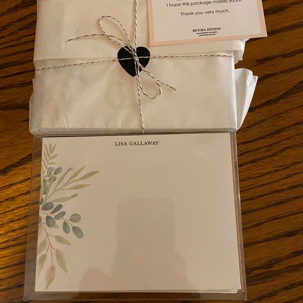 Wedding Thank You Notecard Set Personalized Couple Stationery Notecard