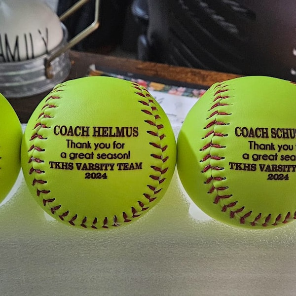 Engraved Softball, Custom Message Softball, Softball Coach Gift ...
