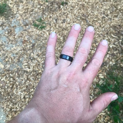 Black Titanium Brushed Mens Wedding Ring Domed, Engagement and ...