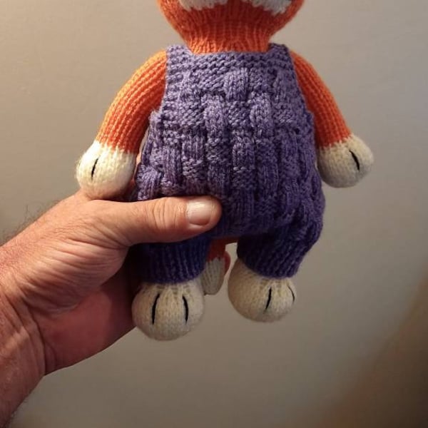 Cat Knitting Pattern, DIY Stuffed Animal,cat in Overall, Gift for Kids ...