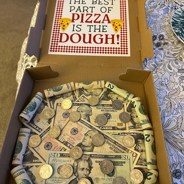Personalized Pizza Box Gift Box -fun/creative Money Holder. Graduation ...