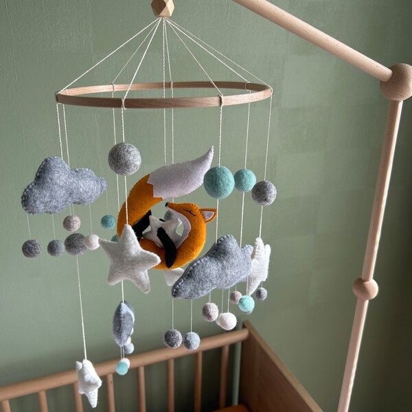 Black and White Mobile, Montessori Mobile, Cat and Moon Stars Mobile ...