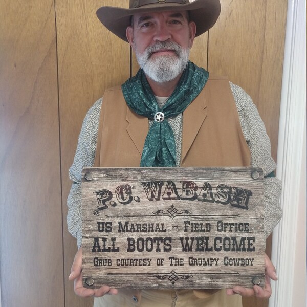 Custom Western Style Metal Sign With YOUR TEXT - Etsy